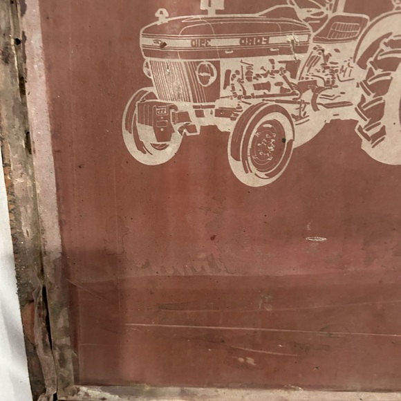 Vintage | Wall Decor | Vintage Screen Print Wood Frame With Tractor ...